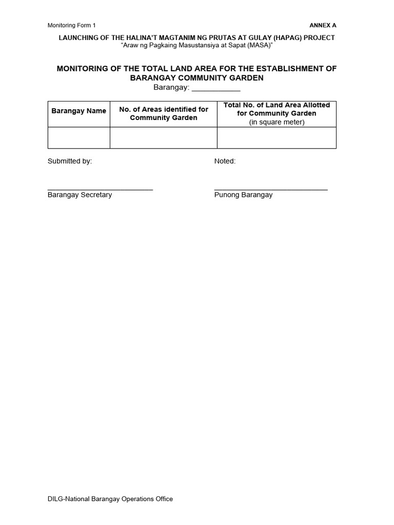 ANNEX A Template For The HAPAG Project Launching | Download Free PDF ...