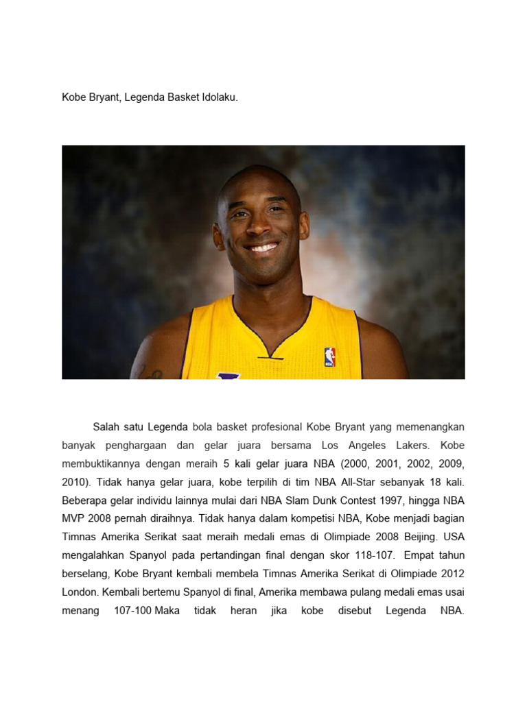 Kobe Bryant: Legenda NBA dan Idolaku | PDF