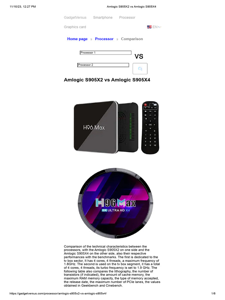 Amlogic S905X2 Vs Amlogic S905X4 | PDF | Multi Core Processor | Central ...