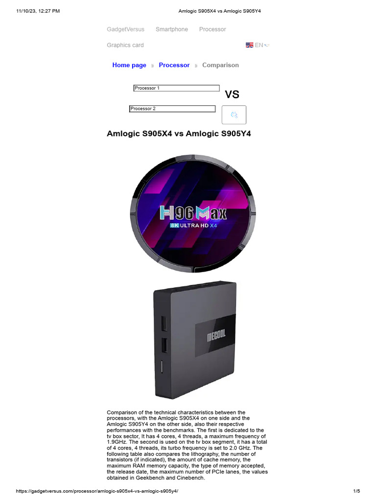 Amlogic S905x4 Vs Amlogic S905y4 Pdf Multi Core Processor Central
