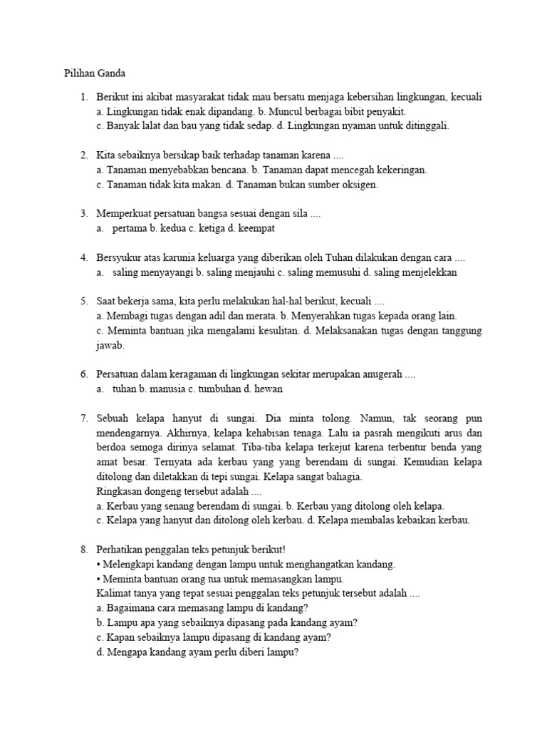 Soal Kelas 2 SD | PDF