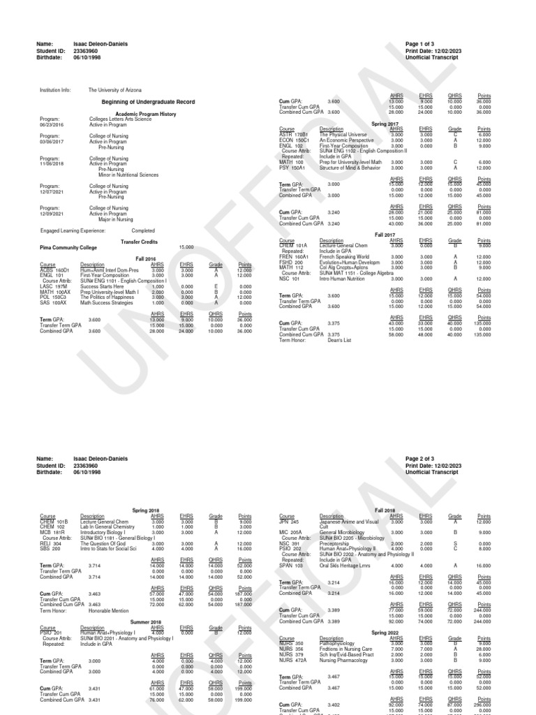 Fa 23 Transcript | PDF | Health Care | Science