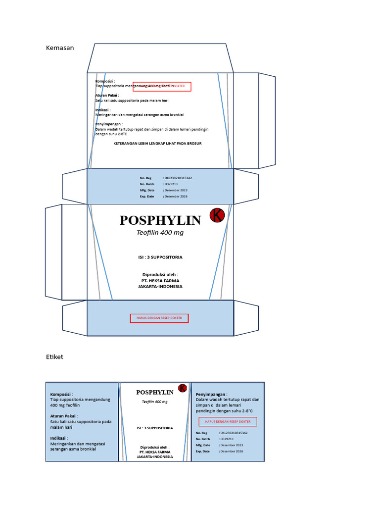 Kemasan, Etiket, Brosur Suppositoria D5 | PDF