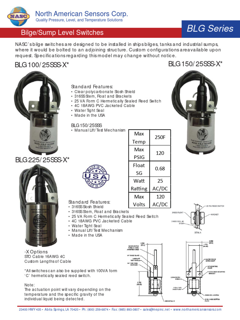 Sensor Sentina BLG 150 25SSS | PDF | Switch | Applied And ...