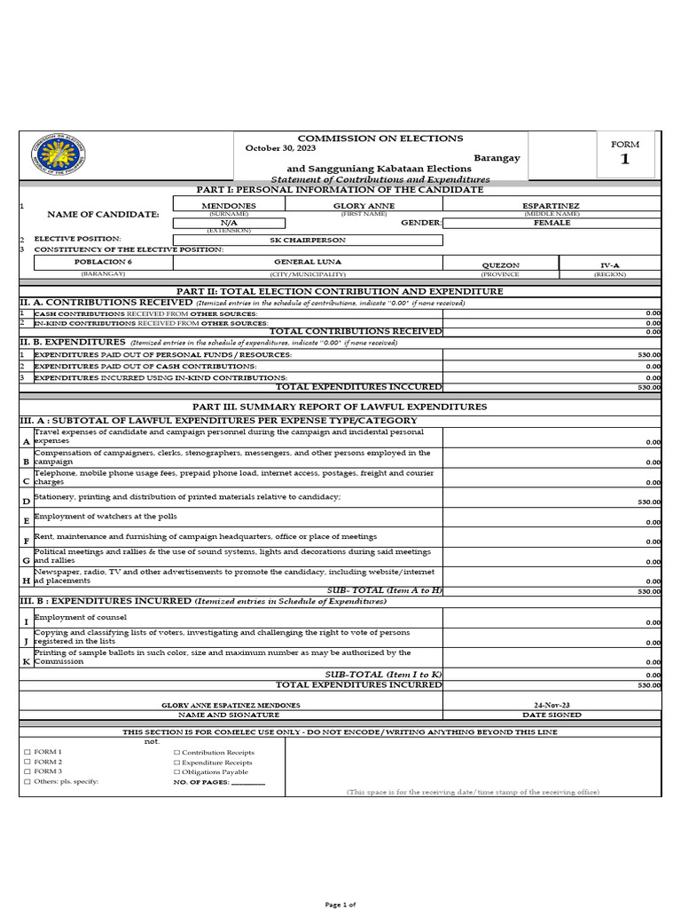 Mendones Soce | PDF | Expense | Signature
