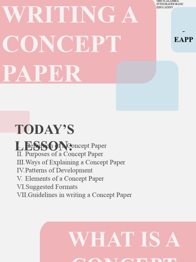 Week 9 - Lesson 9 - Concept Paper | PDF | Definition | Concept