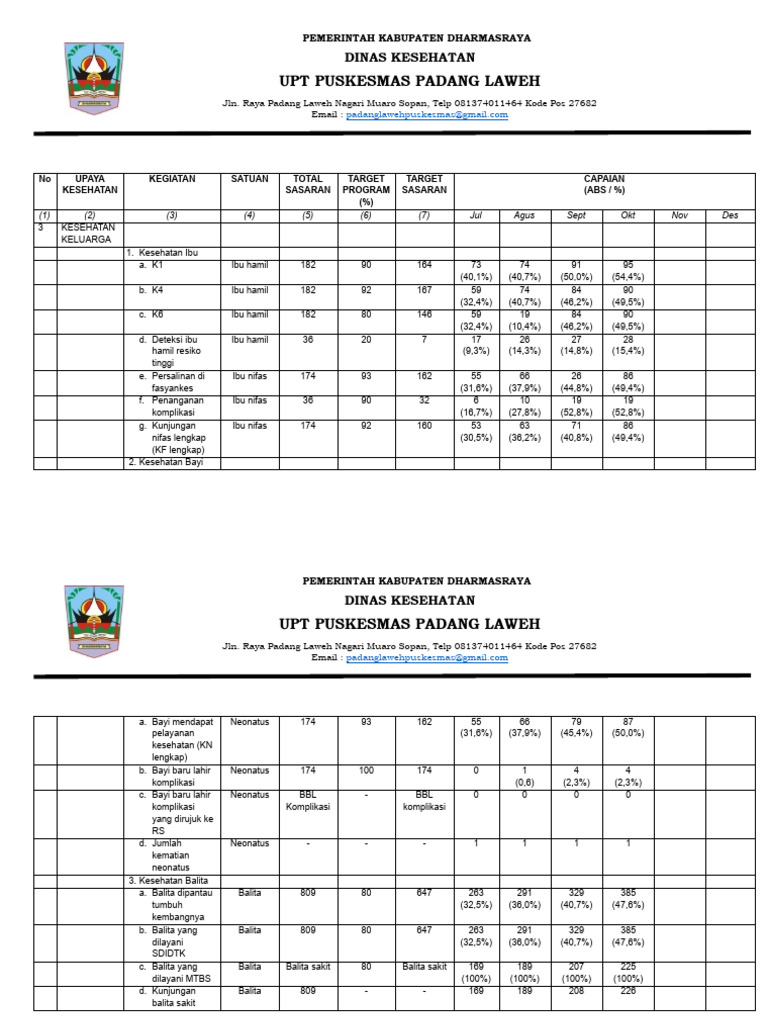 4 Capaian Program Kesehatan Keluarga | PDF