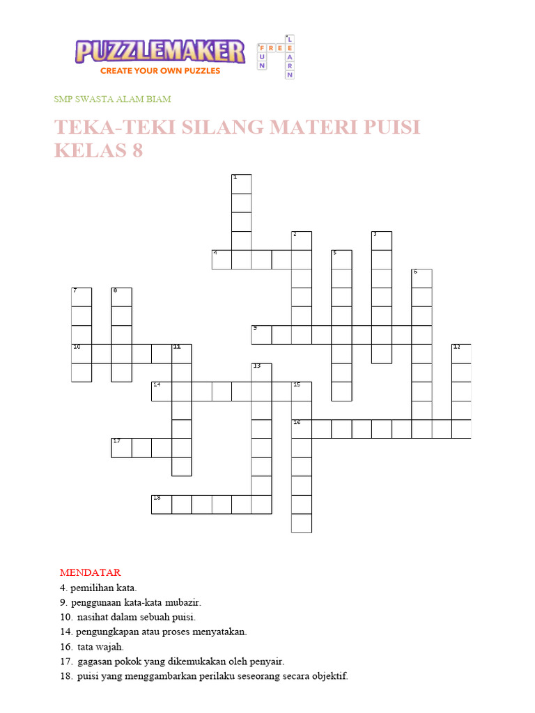 Tts Kelas 8 Puisi | PDF