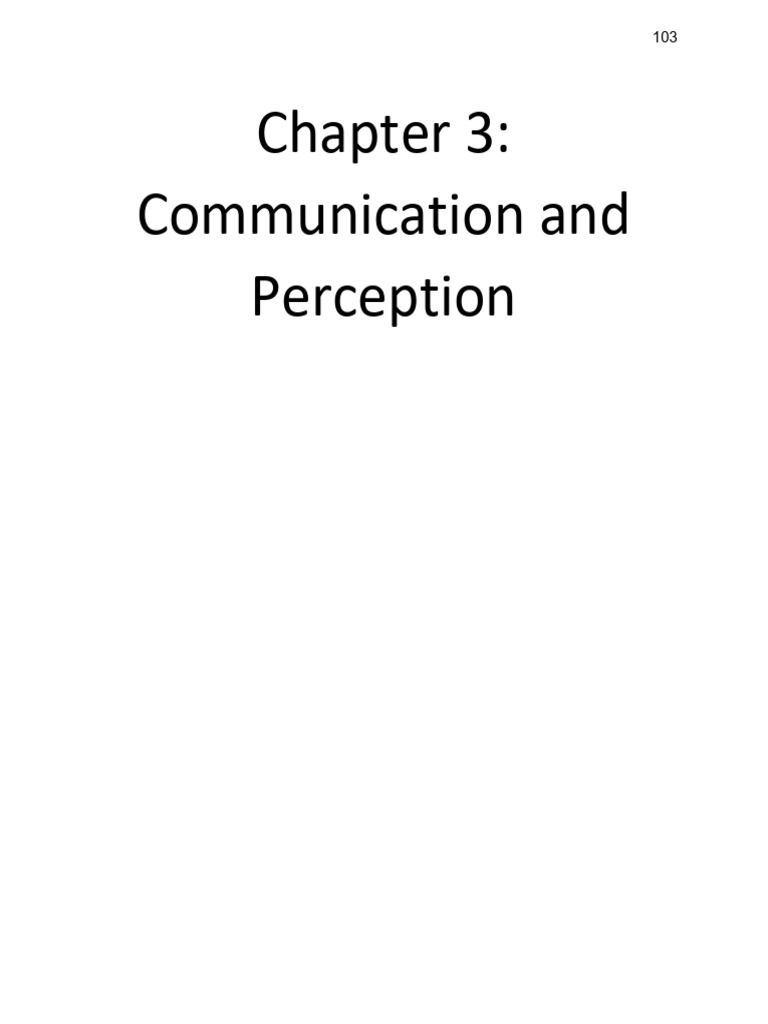 Chapter3 InterpersonalCommunicationTouroOER | PDF | Perception | Schema (Psychology)