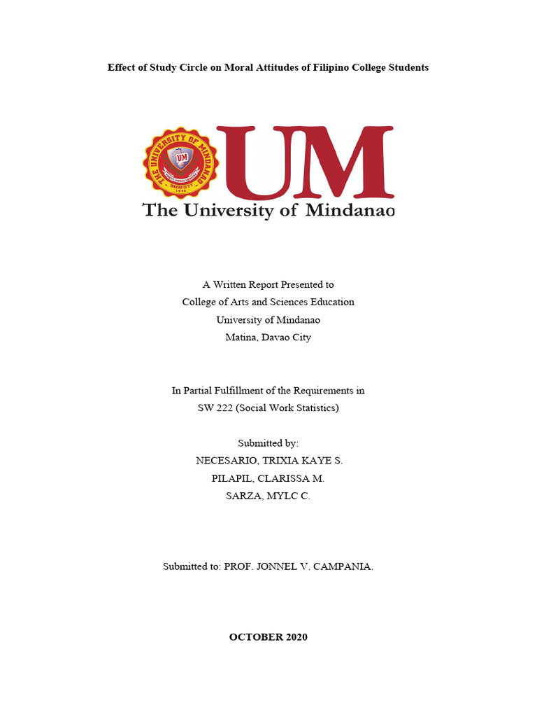 Final Assessment In Statistic Pdf Focus Group Student S T Test