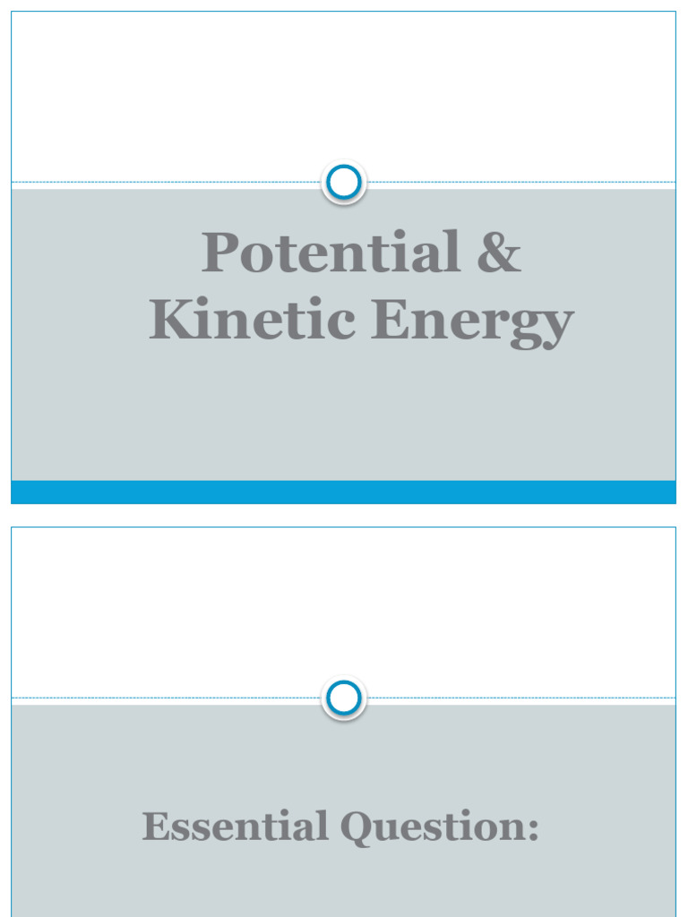Types of Energy (Potential and Kinetic) | PDF | Potential Energy ...