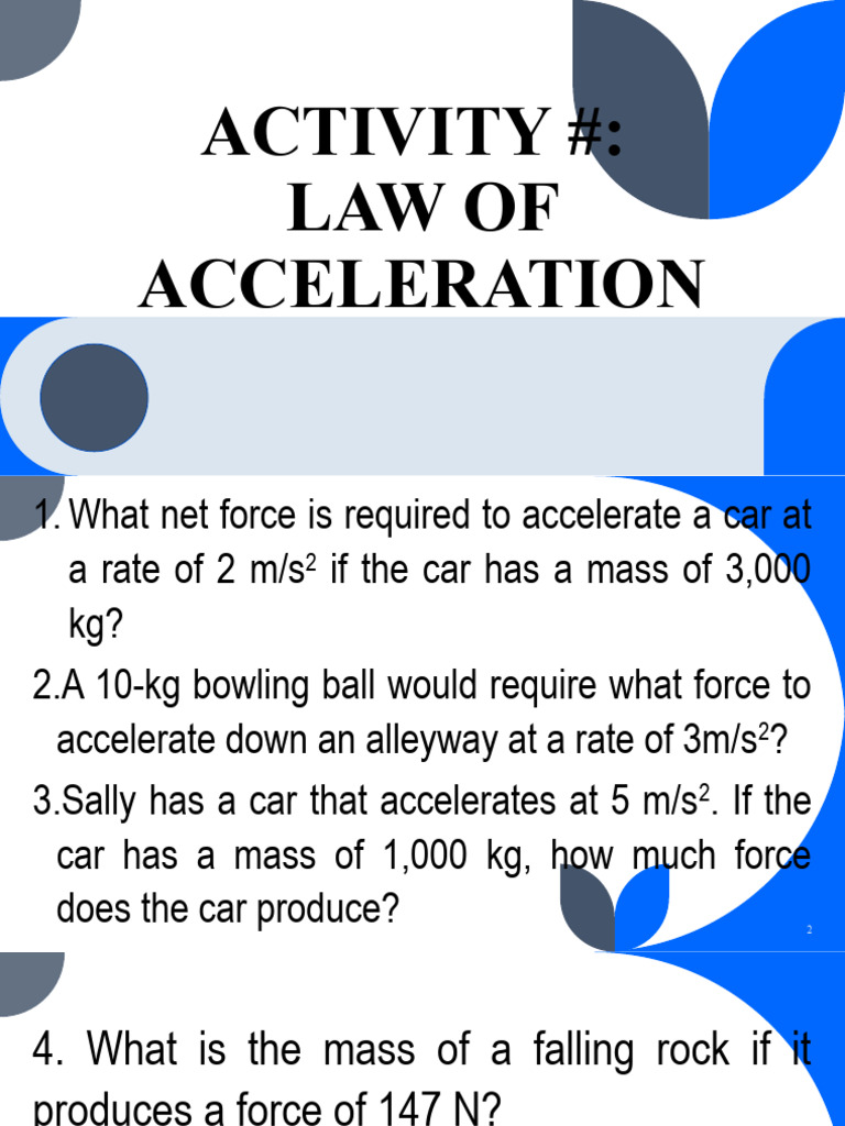 Activity # Law of Acceleration Part 2 | PDF | Electronic Business ...