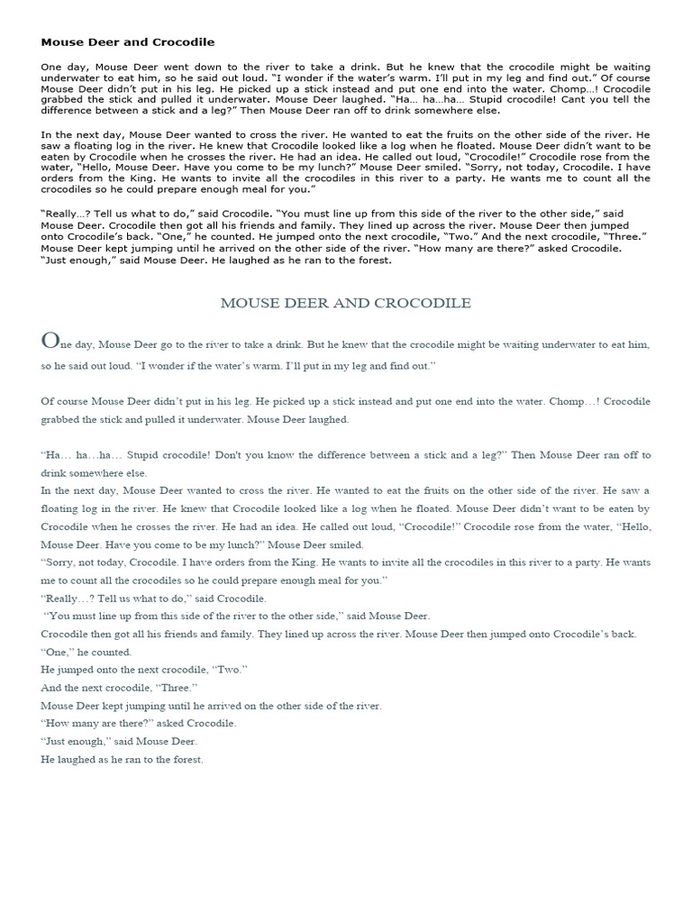 Mouse Deer and Crocodile | PDF