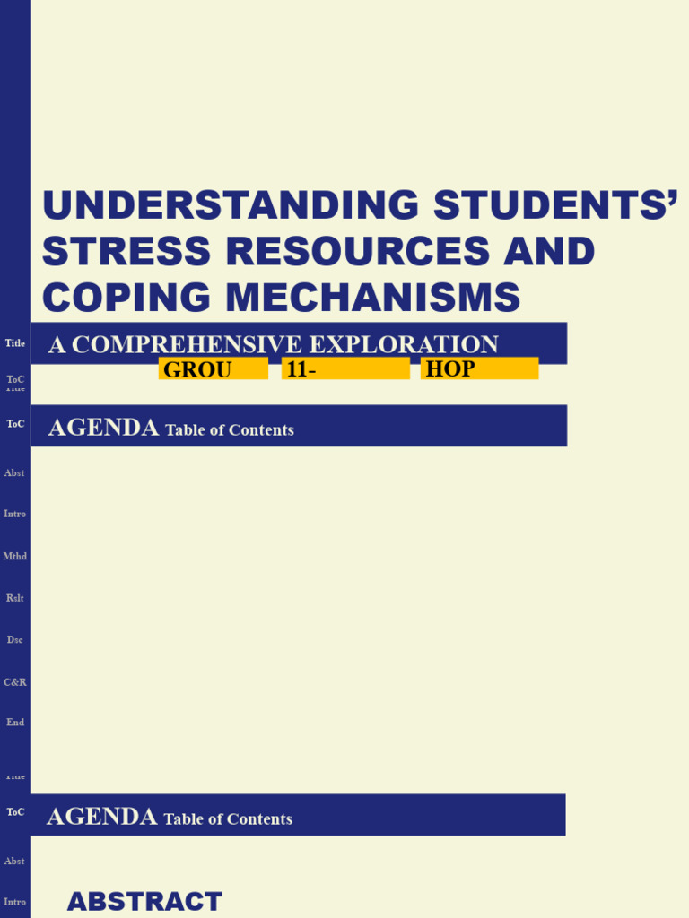 Student Stress: Resources & Coping Strategies | PDF | Stress (Biology ...