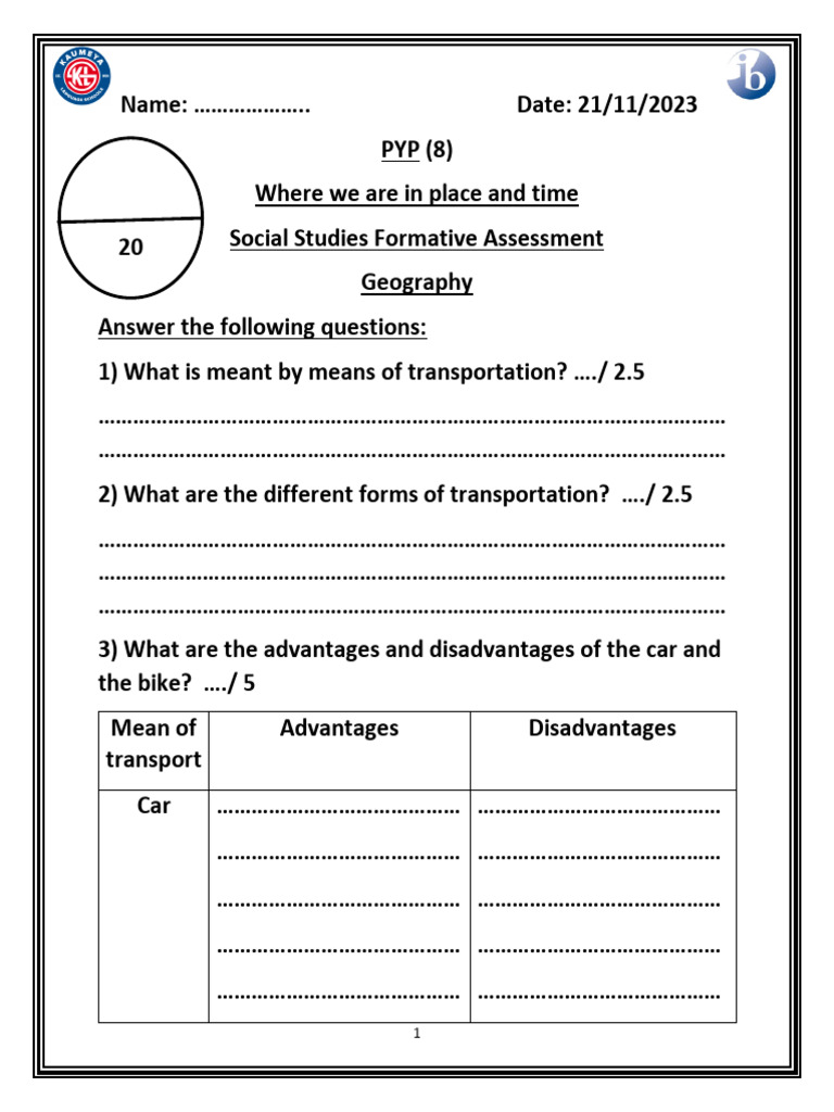 Geography Formative | PDF | Land Vehicles | Vehicles