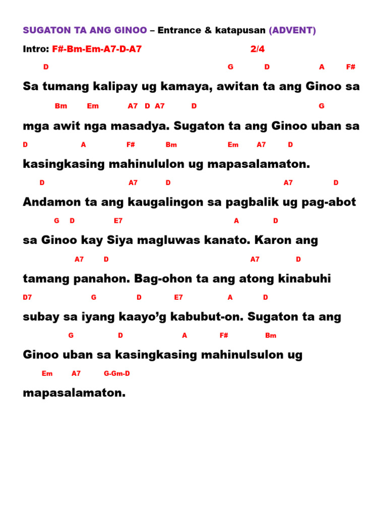 Sugaton Ta Ang Ginoo | PDF