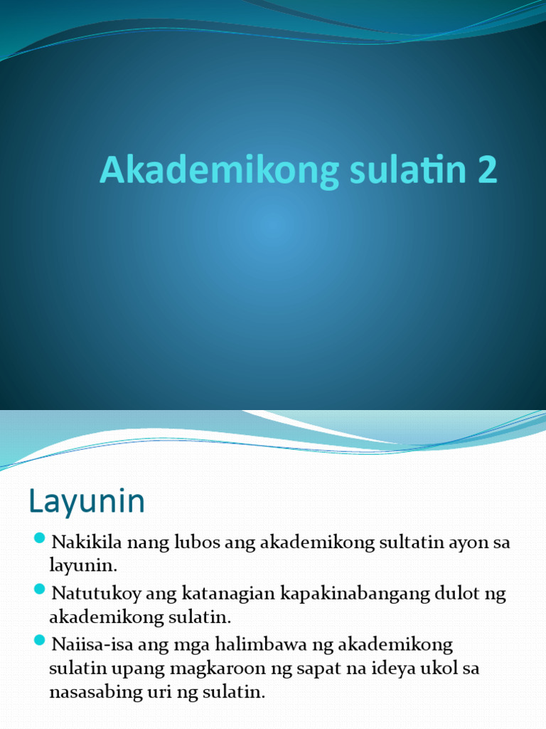 Akademikong Sulatin 2 | PDF