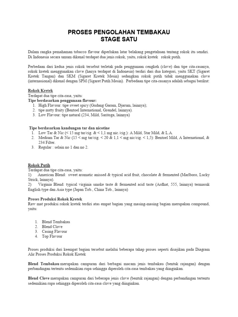 Proses Pembuatan Rokok | PDF | Memasak, Makanan, & Anggur
