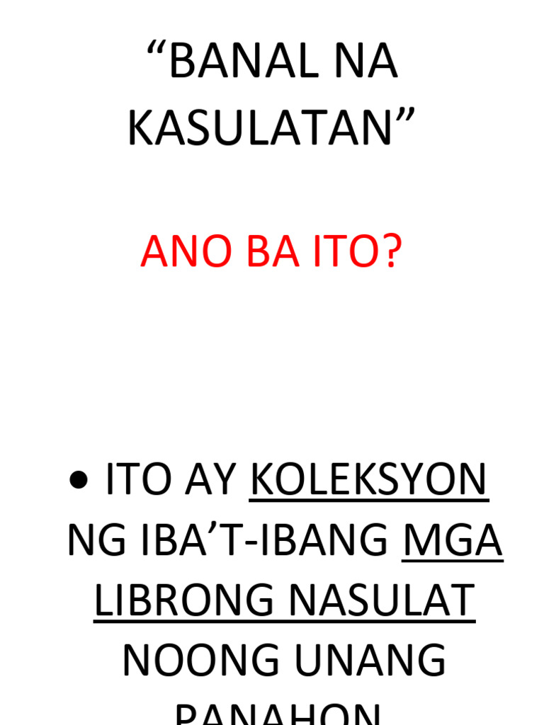 Banal Na Kasulatan | PDF