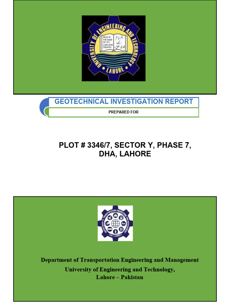 Geotechnical Report for Plot 3346/7, DHA | PDF | Geotechnical ...