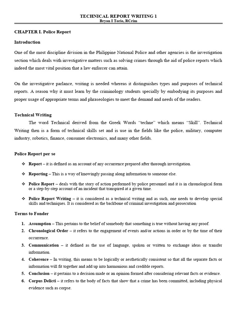 Technical Report Writing 1 PDF Classified Information Sentence