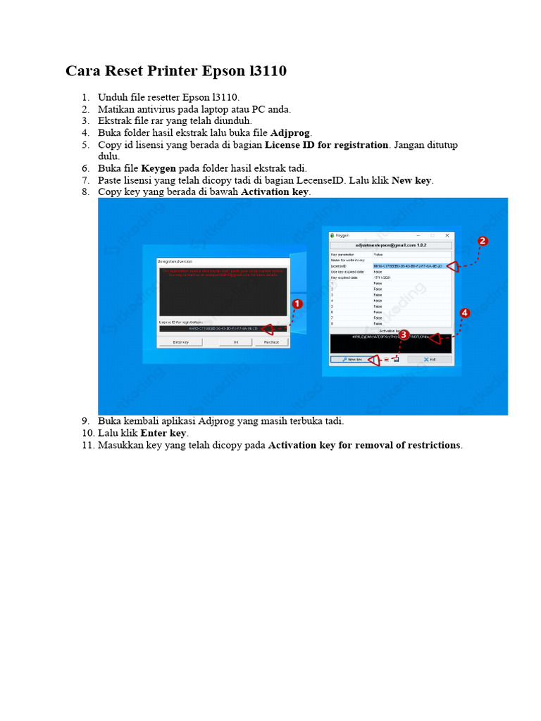 Cara Reset Printer Epson l3110 | PDF