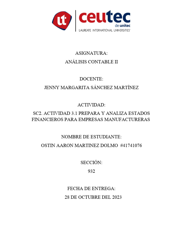 Analisis - Cont - 2 - SC2. Actividad 3.1 - Ostin - Martinez - 41741076 | PDF