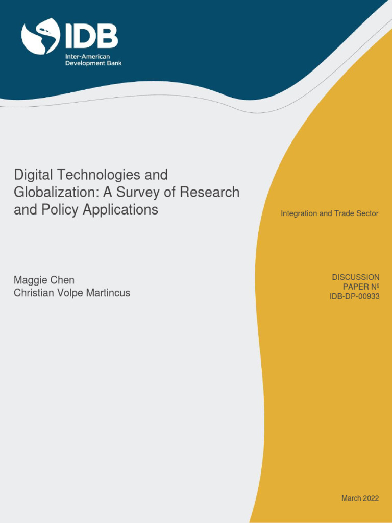 Digital Technologies and Globalization A Survey of Research and Policy ...
