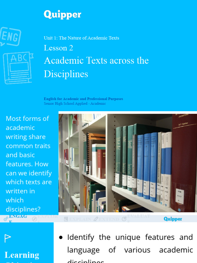 SLIDE UNIT 1 LESSON 2 Academic Texts Across The Disciplines | Download ...