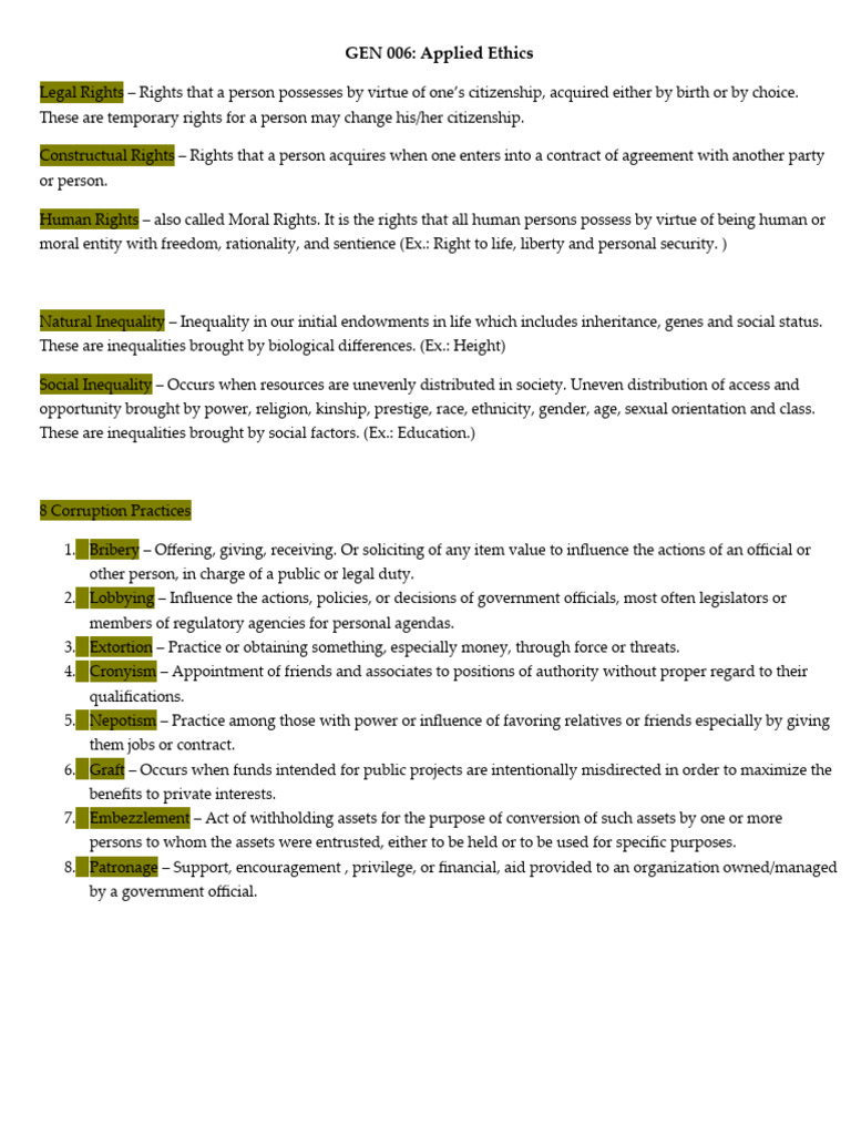 GEN 006 P2 Reviewer | PDF