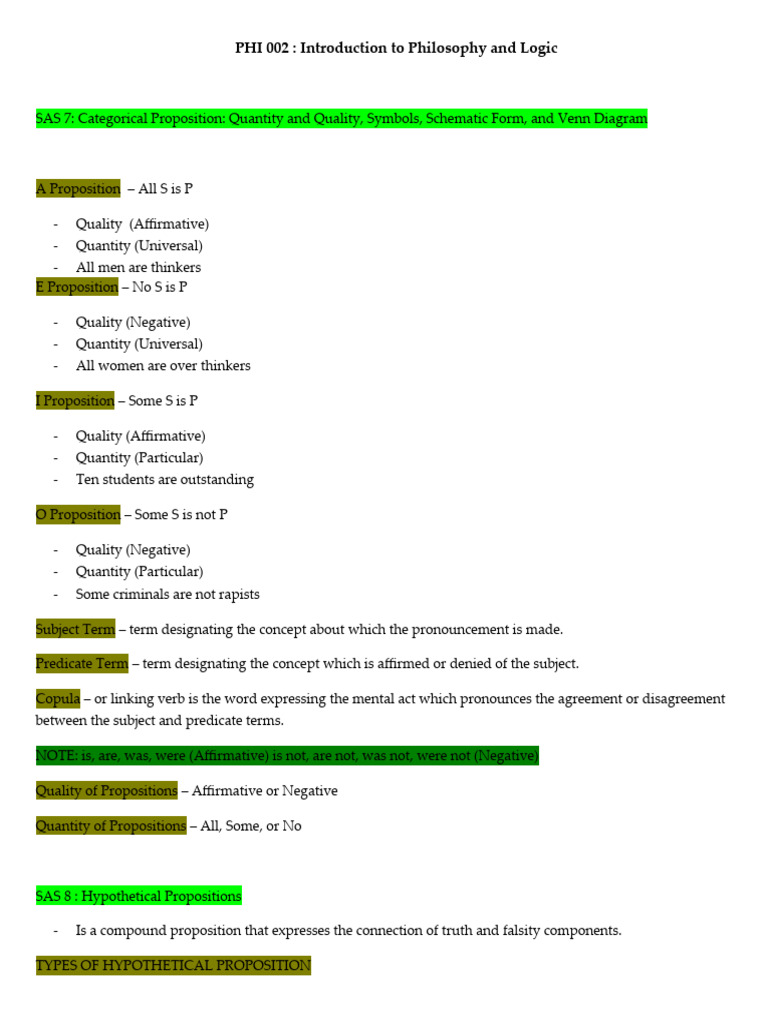 Logic P2 Reviewer | PDF