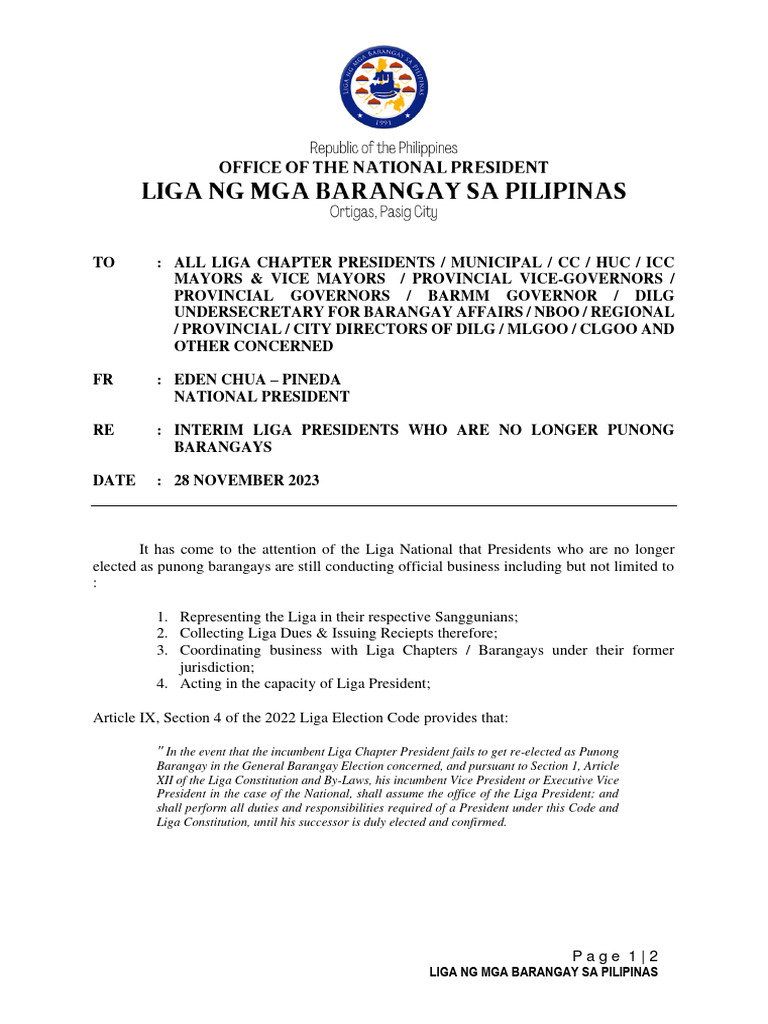 LNB MC 2023-003 Elections Guidelines 202311-28 | PDF | Public Law ...