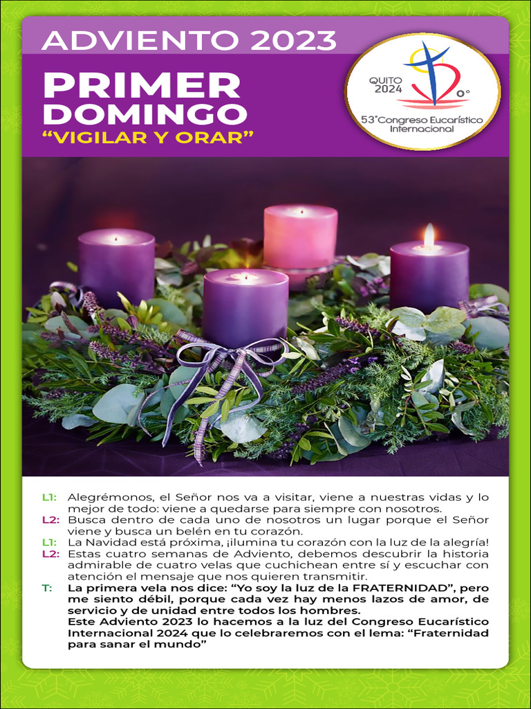 Adviento 2023-Primer Domingo | PDF | Adviento | Oración