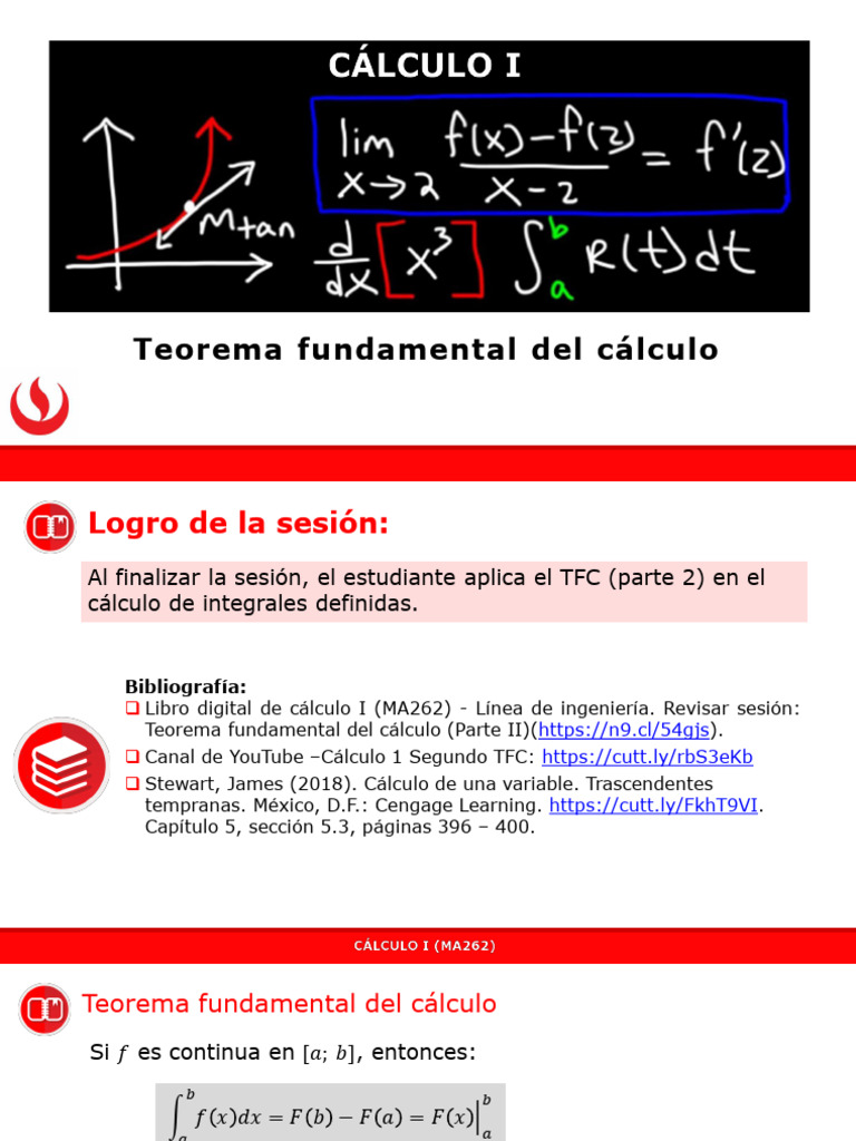 MA262 Sesión 10.1 A Teorema Fundamental Del Calculo | PDF | Integral | Cálculo