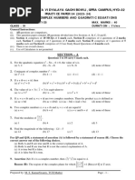 Maths Class Xi Chapter 02 Relations and Functions Practice Paper 02 | PDF | Function ...