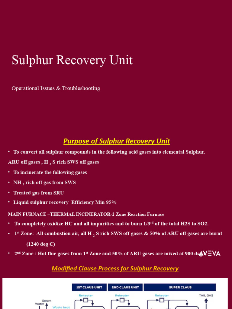 Sulphur Recovery Unit: Operational Issues & Troubleshooting | PDF | Combustion | Physical Chemistry