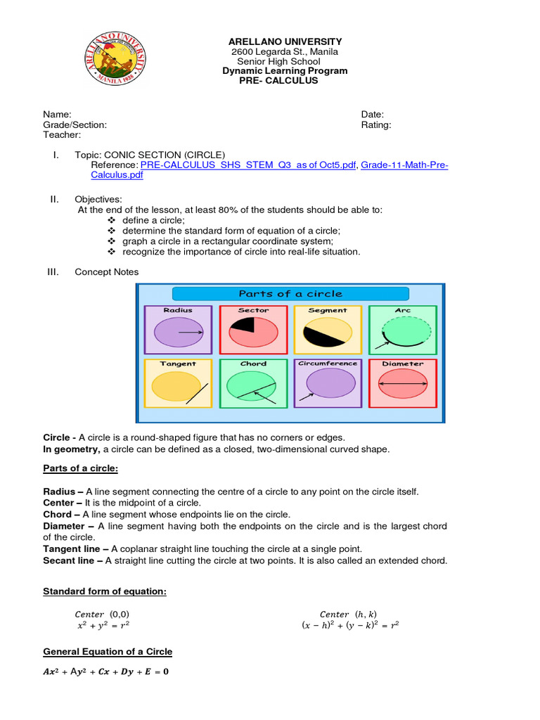 DLP Week 1 1 | PDF | Circle | Line (Geometry)