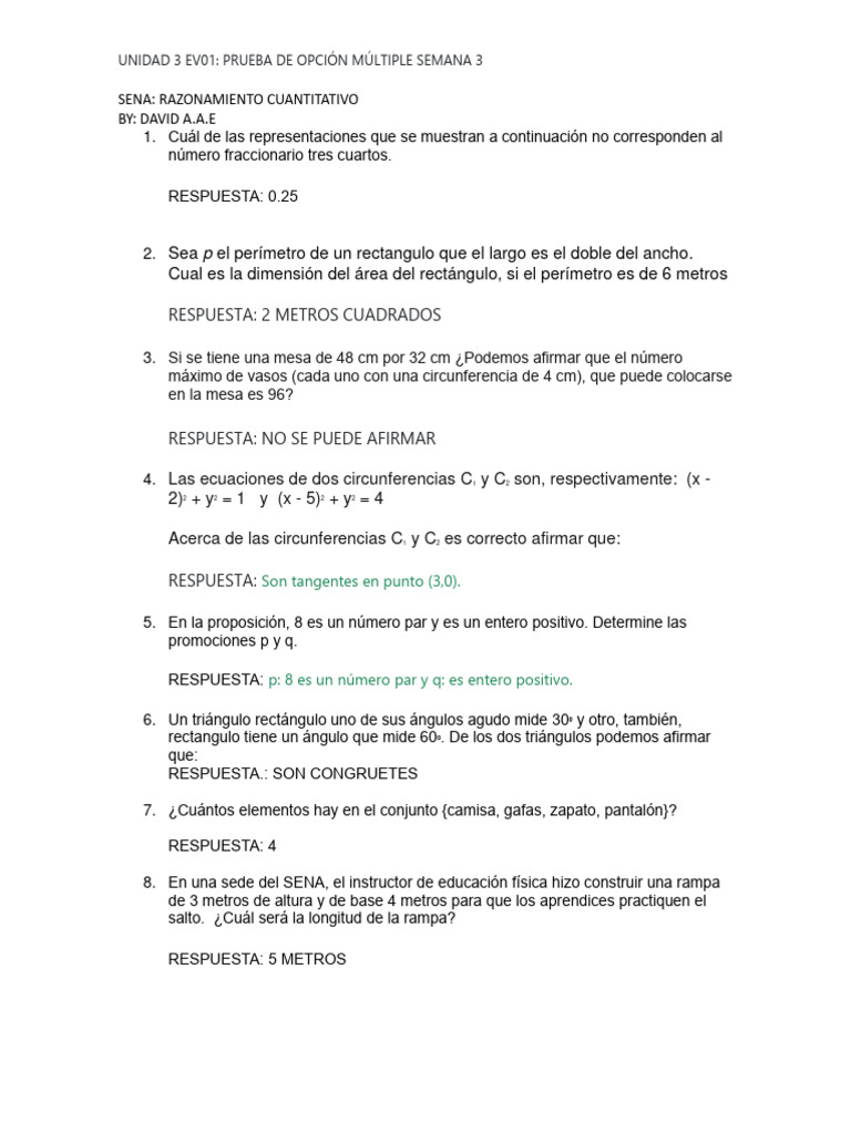 Unidad 3 Ev01 Prueba de Opción Múltiple Semana 3 | PDF