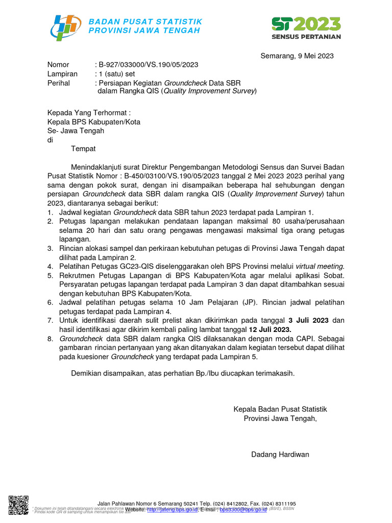 @persiapan Kegiatan Groundcheck Data SBR Dalam Rangka QIS (Quality Improvement Survey) - Esign ...