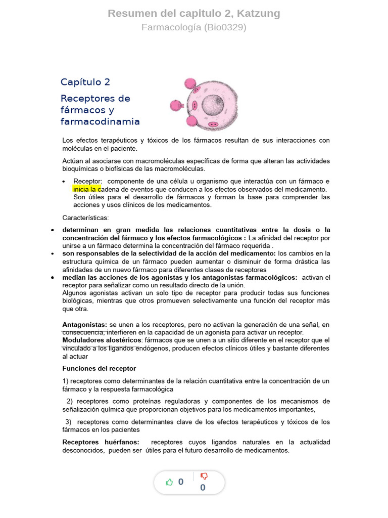 Resumen Del Capitulo 2 Katzung - Compress | PDF | Receptor (Bioquímica) | Transducción de señales