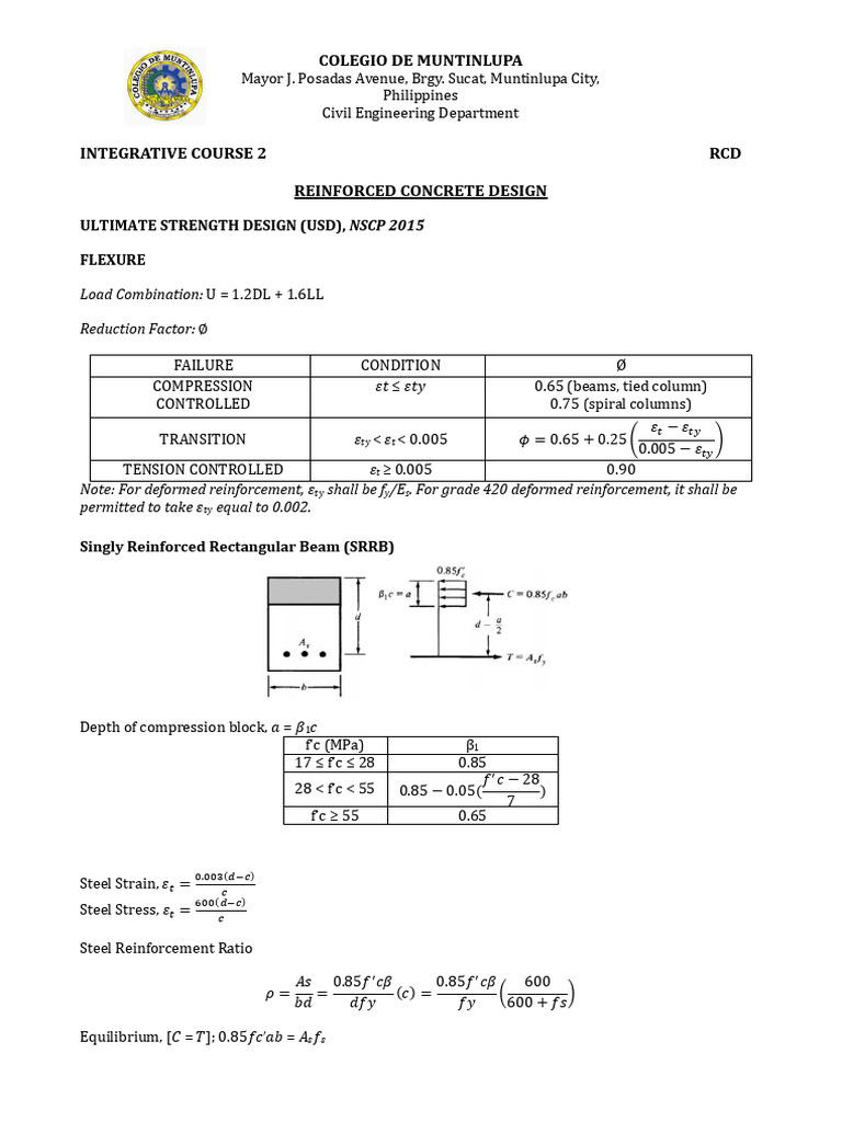 Cdm Rcd 1 2 3 Pdf Reinforced Concrete Strength Of Materials