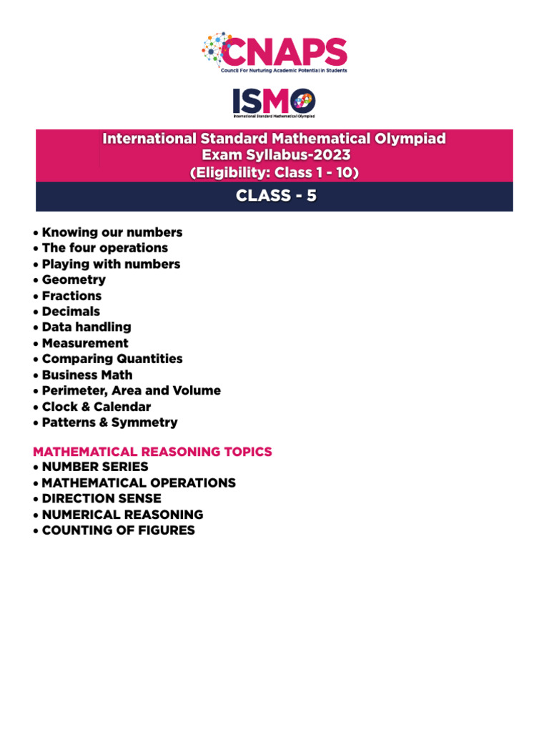 ISMO Syllabus 05 | PDF