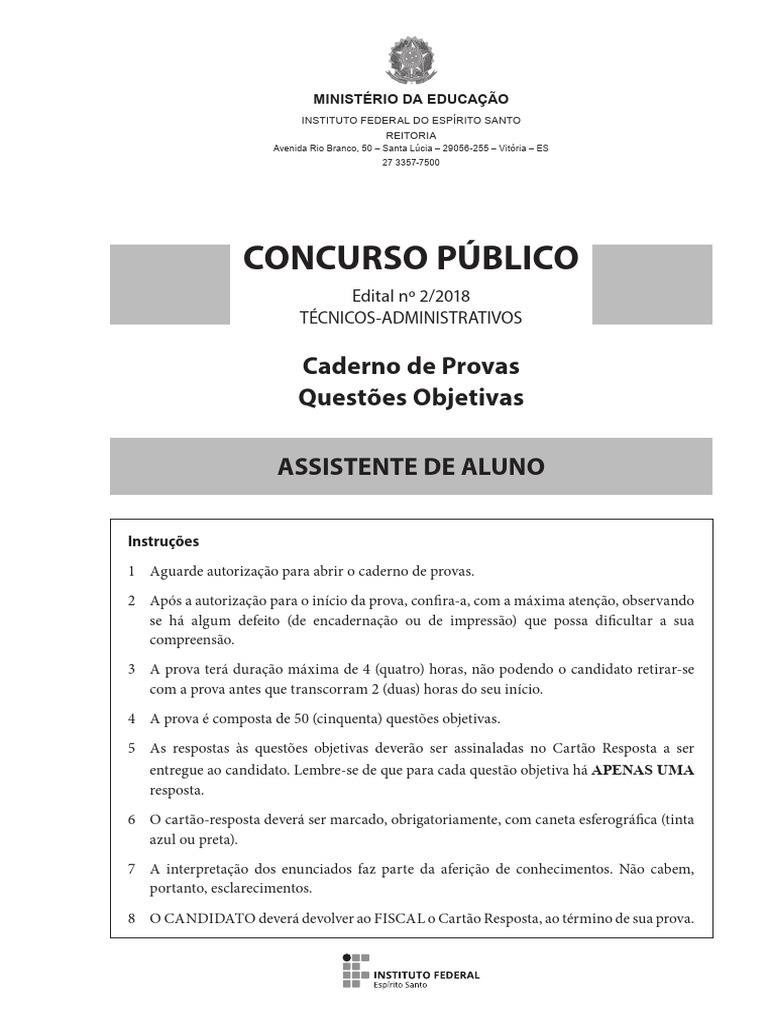 Caderno de Provas - Concurso Técnicos-Administrativos | PDF | Assédio ...