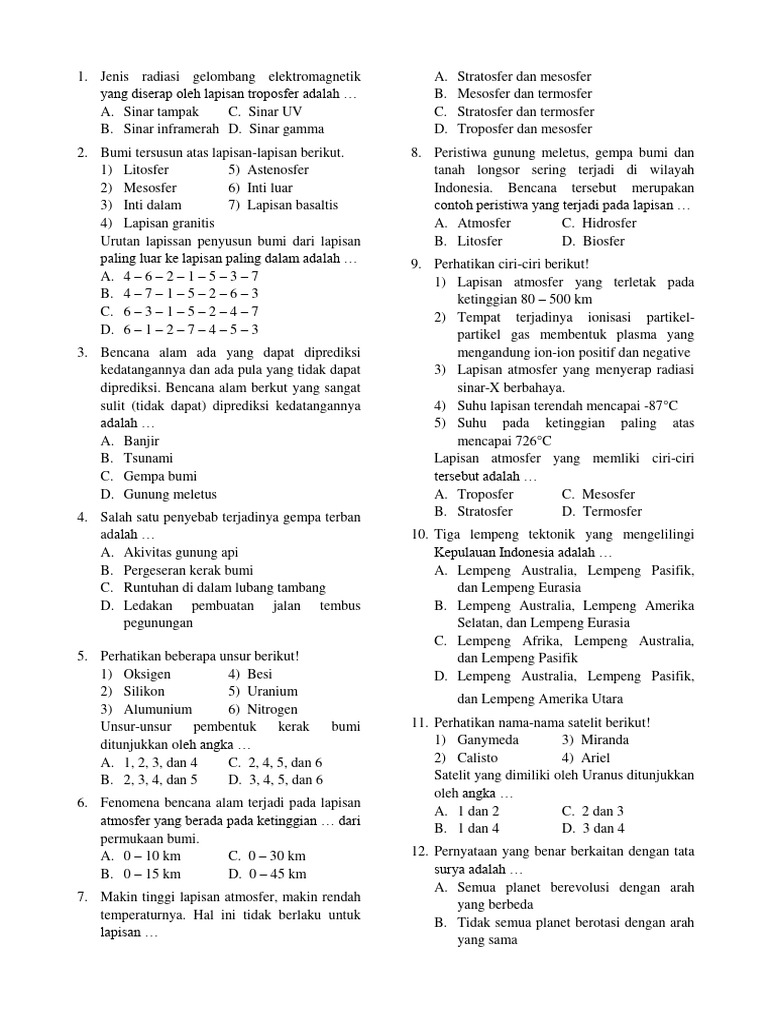 Latihan Soal Kelas 7 SMT 2 | PDF | Sains & Matematika