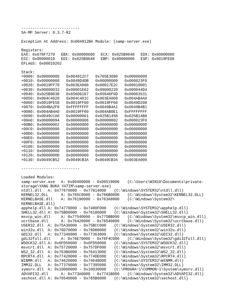 Crashinfo | PDF | Microsoft Software | Computer Engineering