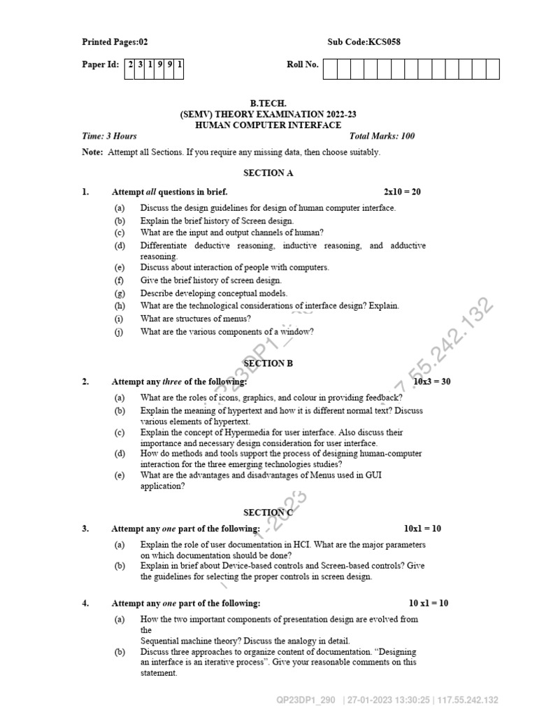 Human Computer Interface Kcs058 | Download Free PDF | Graphical User Interfaces | Human–Computer ...