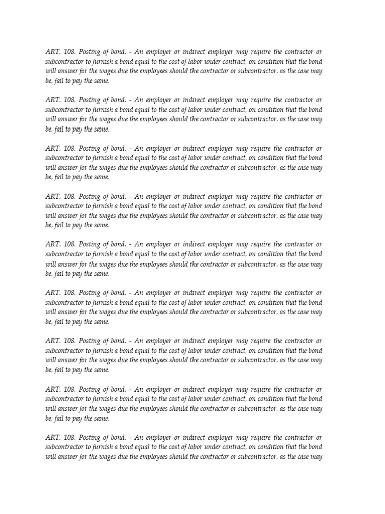 Posting of Bond | PDF | Employment | Wage