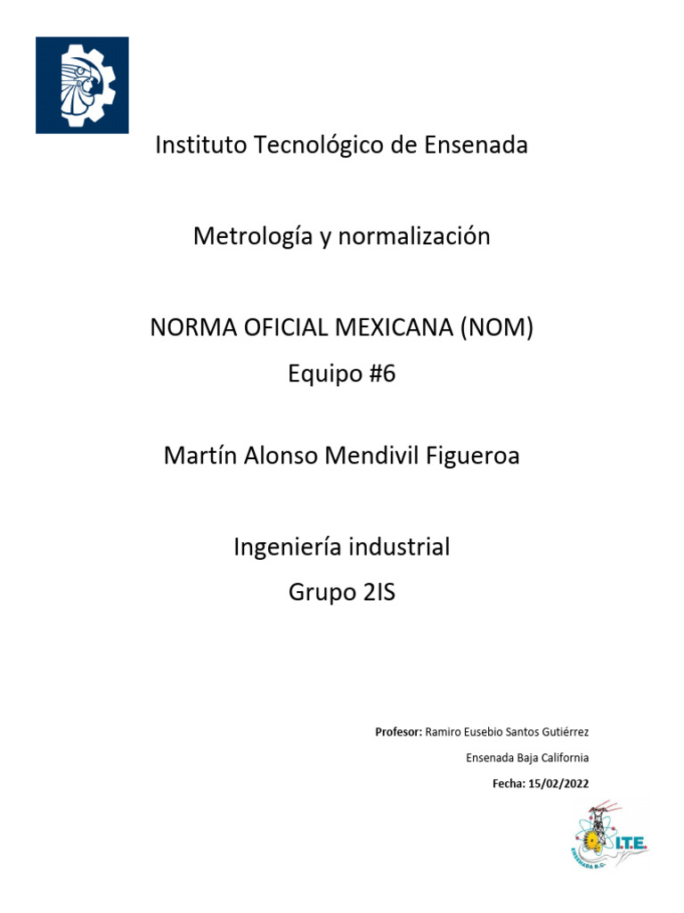 Norma Oficial Mexicana (Nom) | PDF | Calidad (comercial) | México