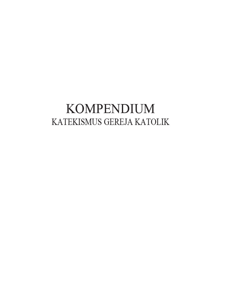 Kompendium Katekismus Gereja Katolik | PDF | Ilmu Sosial