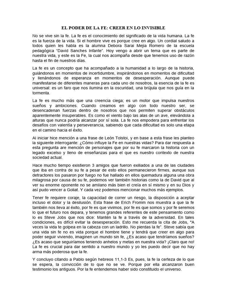 El Poder de La Fe | PDF